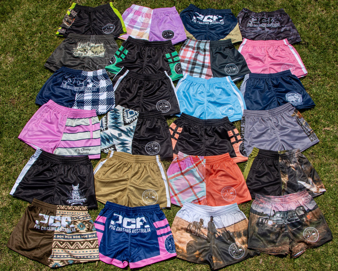 Footy Shorts – Pig Chasing Australia
