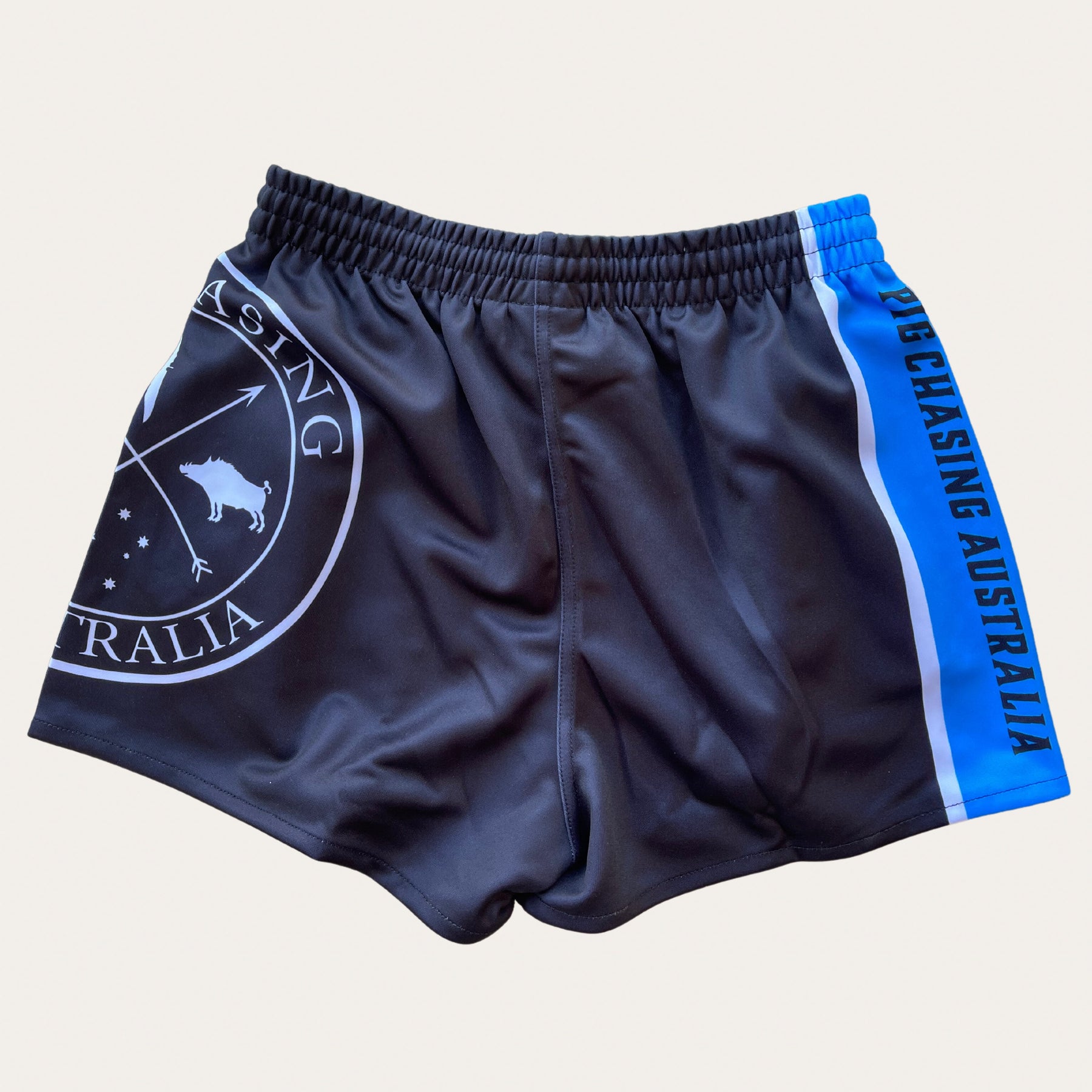 Footy Shorts - Blue Stripe OG – Pig Chasing Australia