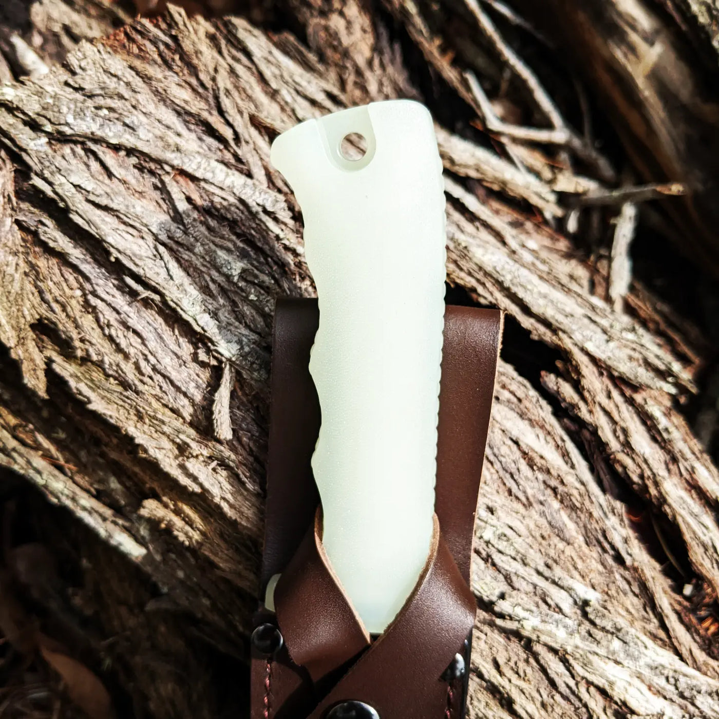 Green Glow Handle Tassie Tiger Pig Sticker Knife & Leather Sheath – Pig ...